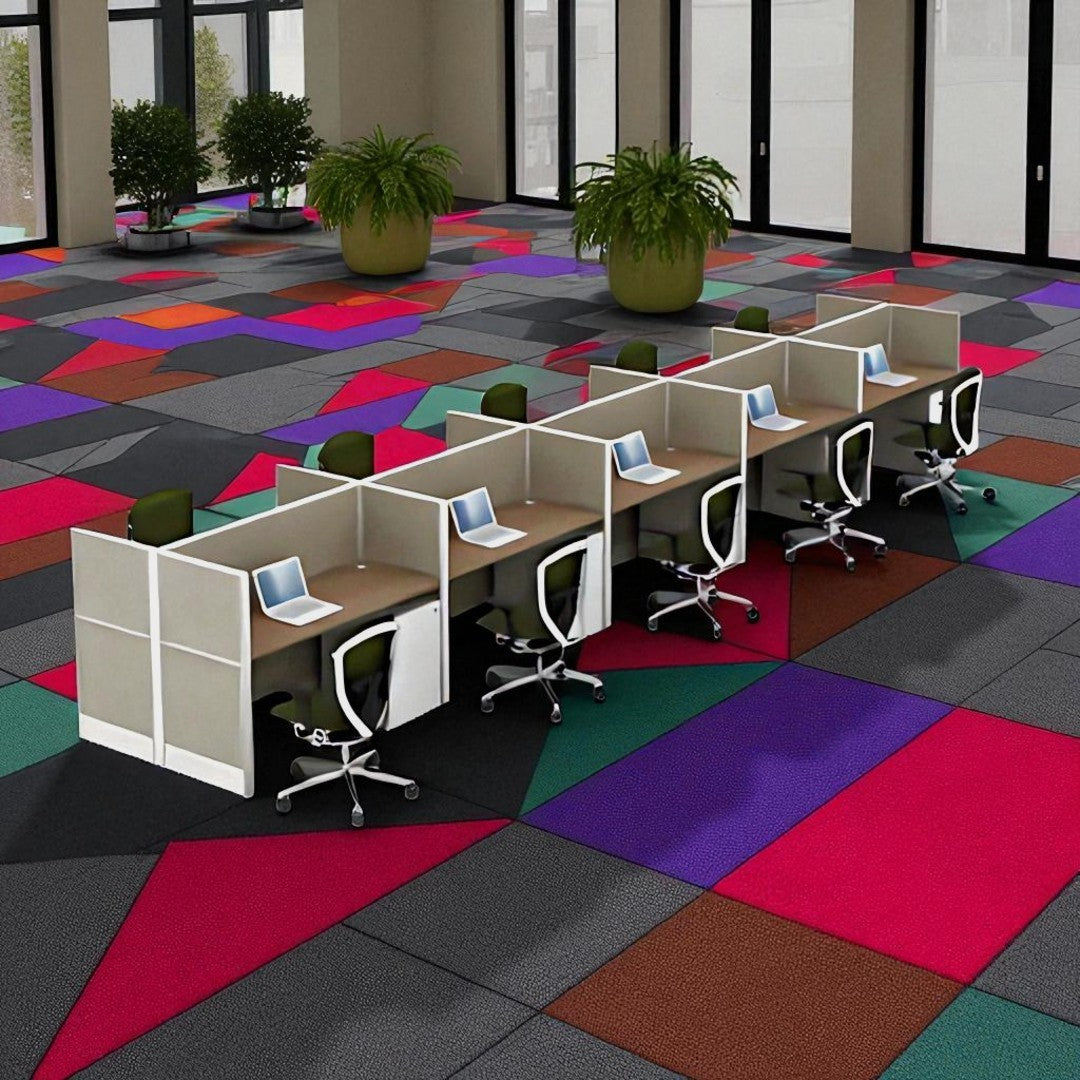 10-Way Office Cubicle Workstation Cluster with Privacy Panels – Al Bait ...