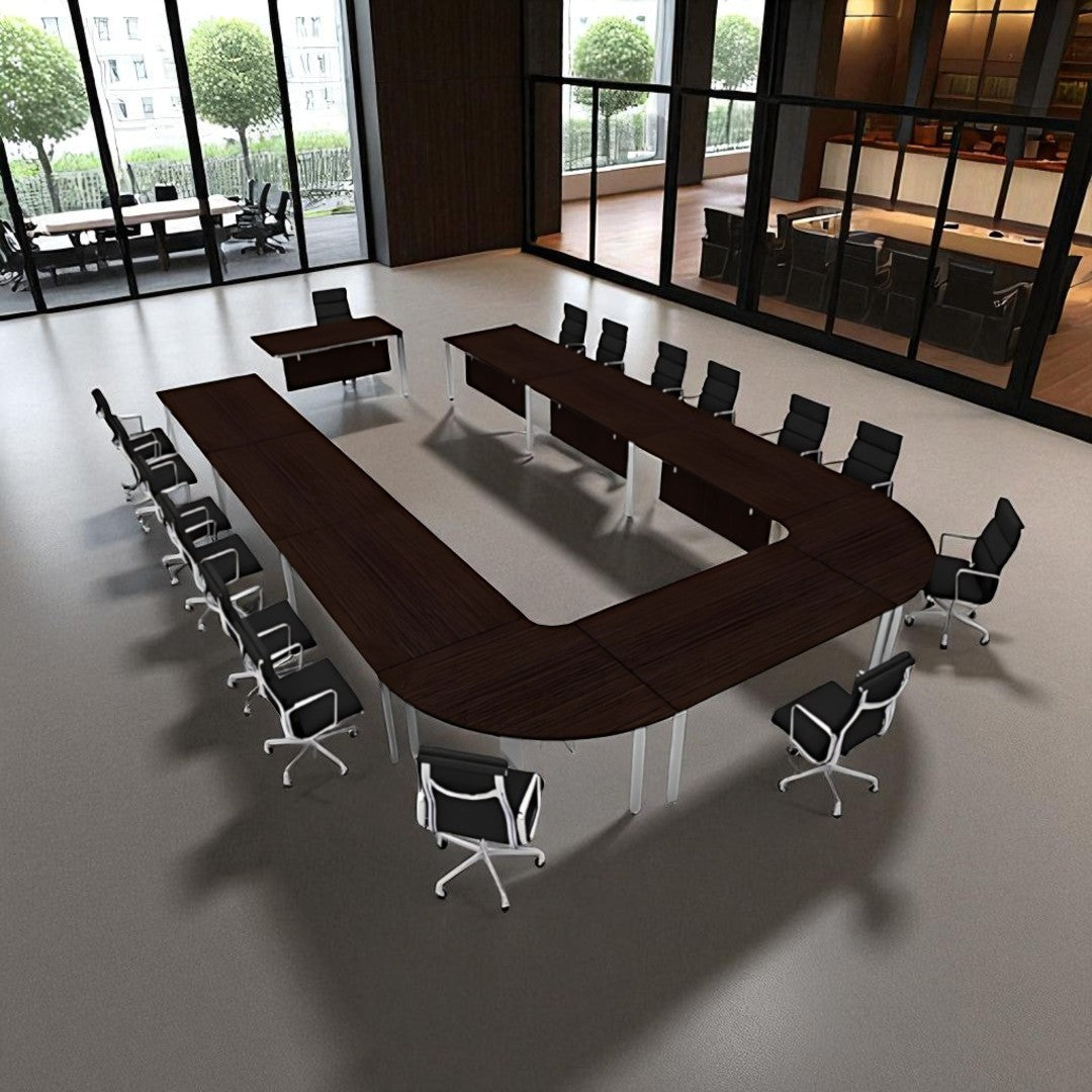 Large U-Shaped Conference Table with Metallic Legs – Modern Modular ...